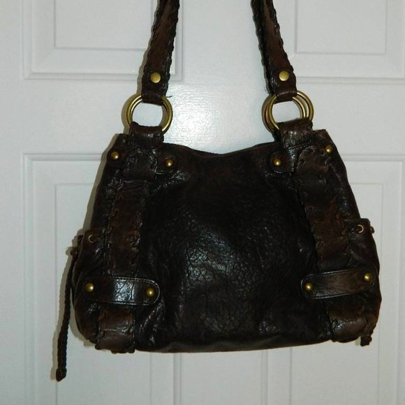 Kooba | Bags | Kooba Brown Distressed Pebbled Leather Sienna Handbag ...